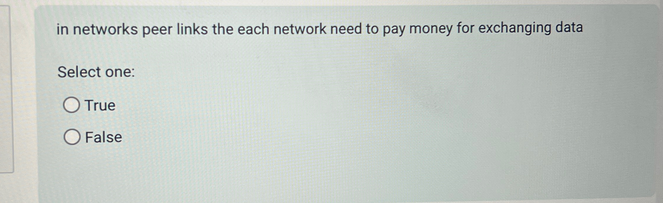 Solved in networks peer links the each network need to pay | Chegg.com