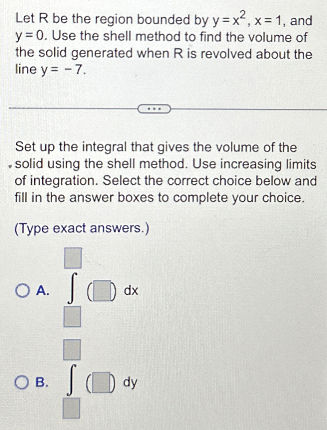 Solved Let R ﻿be the region bounded by y=x2,x=1, ﻿and y=0. | Chegg.com