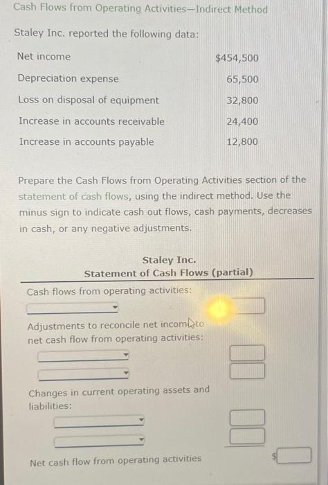 Solved Cash Flows from Operating Activities-Indirect Method | Chegg.com