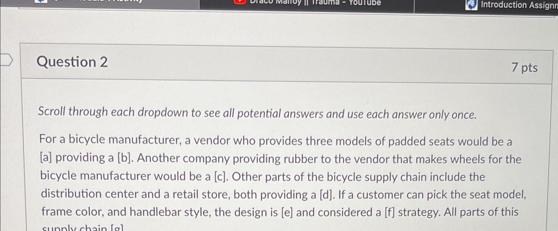 Solved Question 27 ﻿ptsScroll through each dropdown to see | Chegg.com