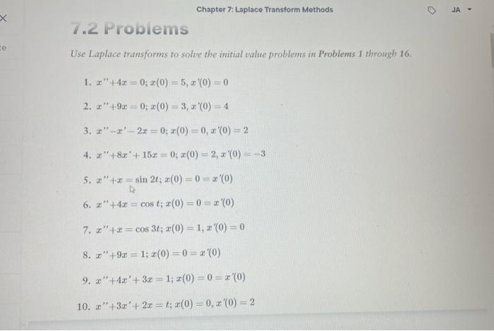 Solved Use Laplace transforms to solve the initial value | Chegg.com