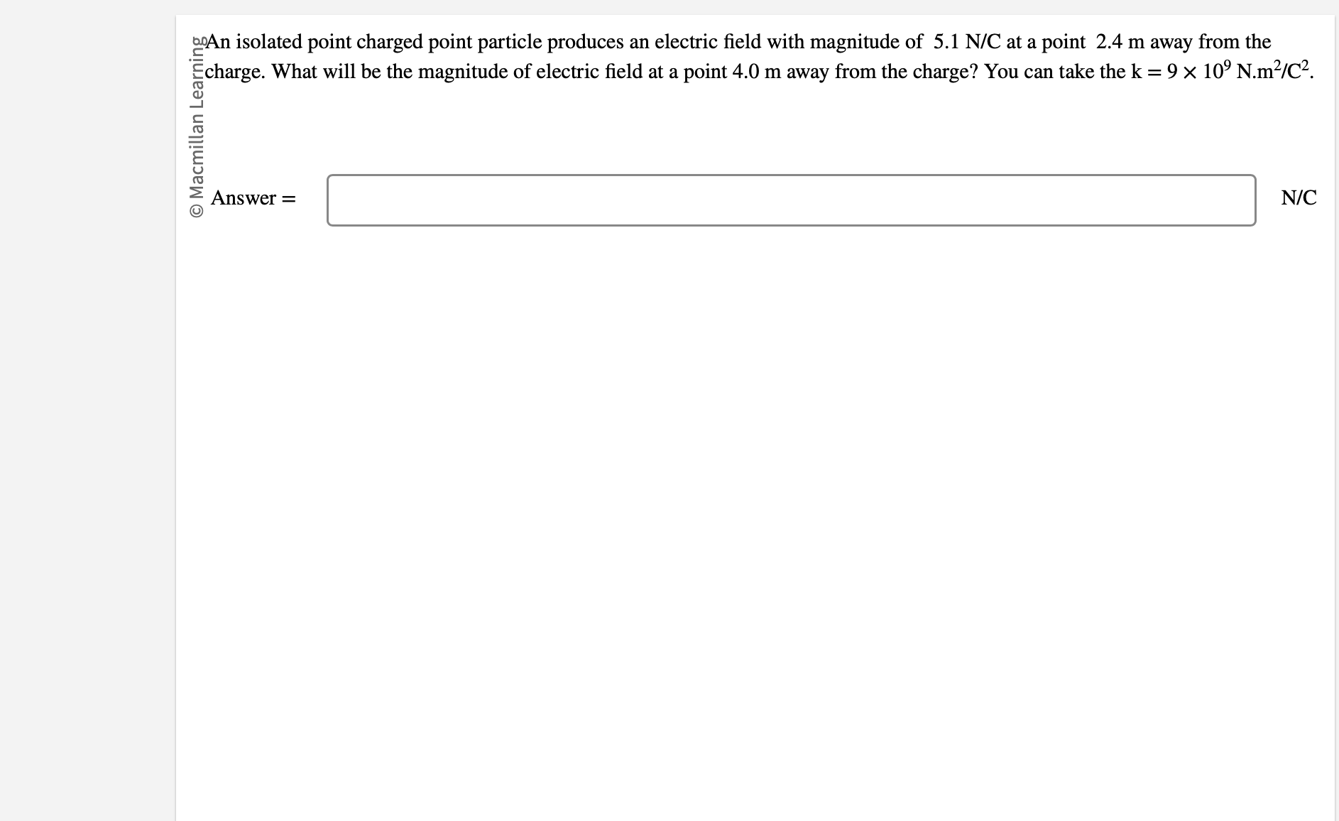 Solved ?0An ﻿isolated point charged point particle produces | Chegg.com