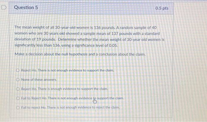 Solved The mean weight of all 30-year-old women is 136 | Chegg.com