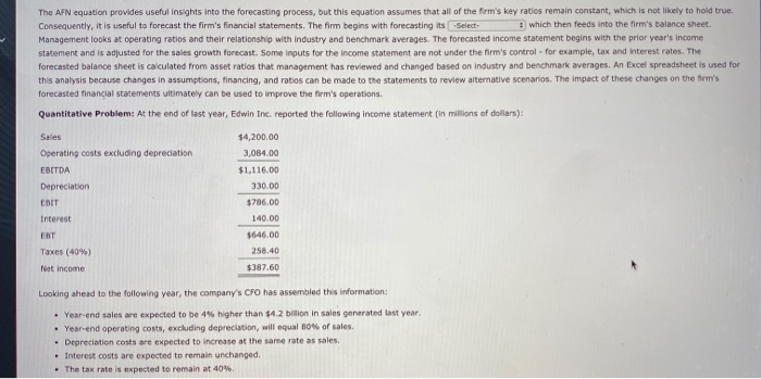Solved The AFN equation provides useful insights into the | Chegg.com