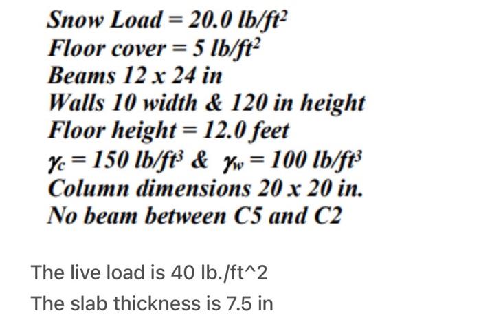 Solved fc′=4,000 psi, fy=60,000psiSnow Load =20.0lb/ft2 | Chegg.com