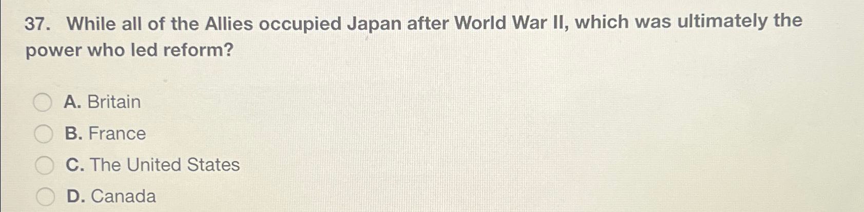 Solved While all of the Allies occupied Japan after World | Chegg.com