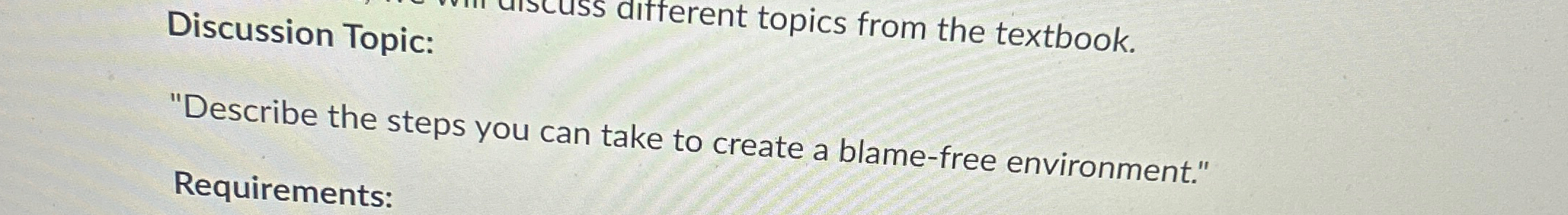 Solved Discussion Topic:"Describe the steps you can take to | Chegg.com