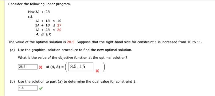 Solved Consider the following linear program. Max 3A+2B | Chegg.com