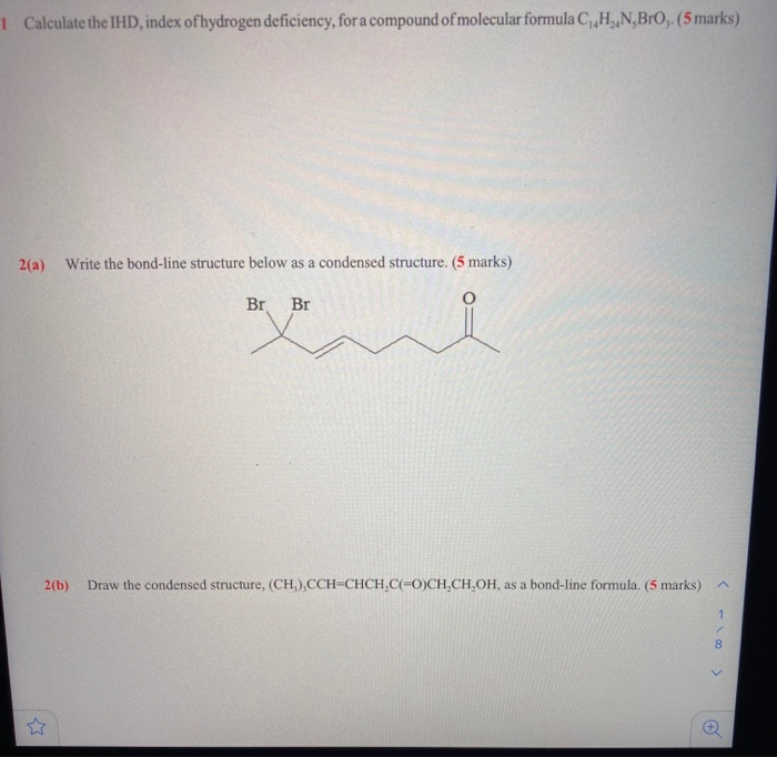 Solved 1 Calculate the IHD, index of hydrogen deficiency, | Chegg.com