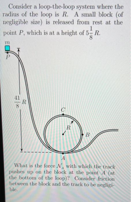 Solved Consider a loop-the-loop system where the radius of | Chegg.com