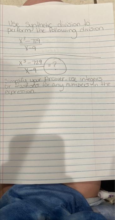 Solved Use Synthetic division to perform the following | Chegg.com