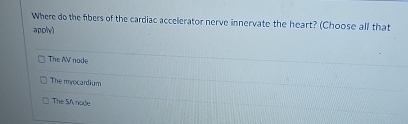 Solved Where do the fibers of the cardiac accelerator nerve | Chegg.com