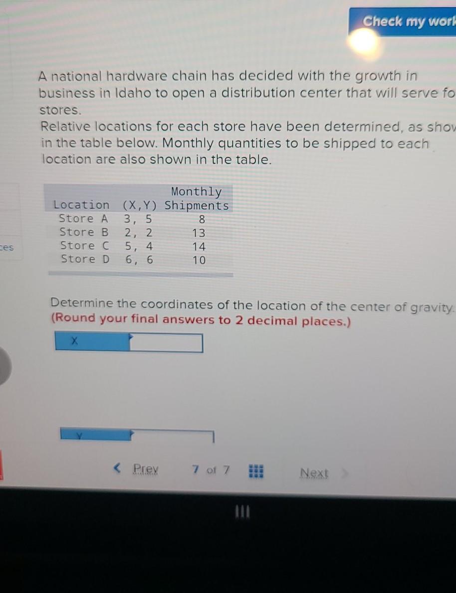 Solved Check my work A national hardware chain has decided | Chegg.com