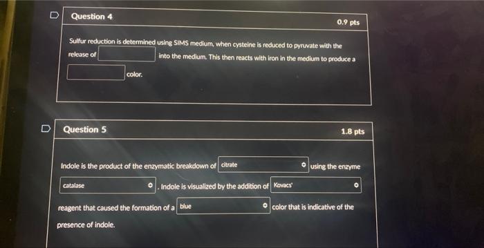 Solved Sulfur reduction is determined using SIMS medium, | Chegg.com