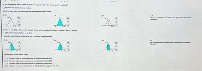 Solved Decide whether you can use the nomal distribution to | Chegg.com