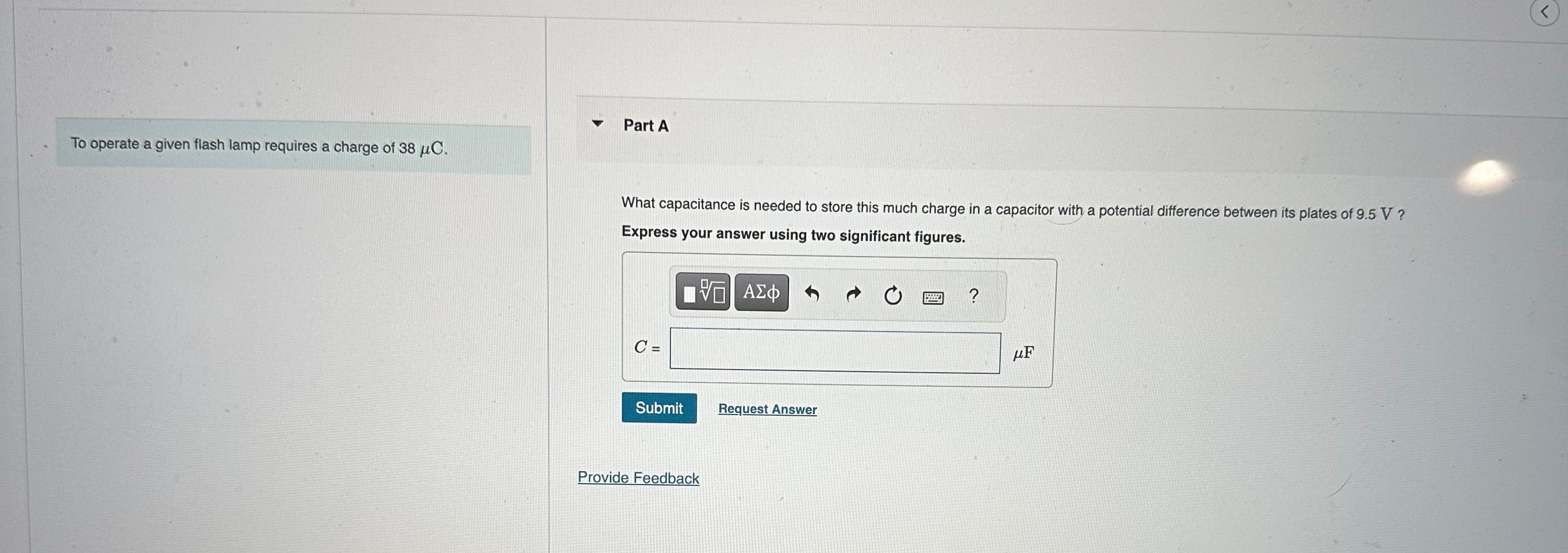 Solved To operate a given flash lamp requires a charge of | Chegg.com
