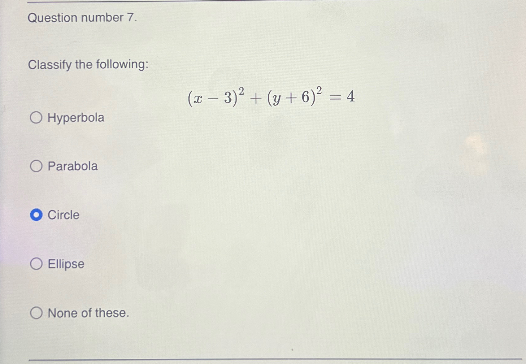 Question number 7.Classify the | Chegg.com