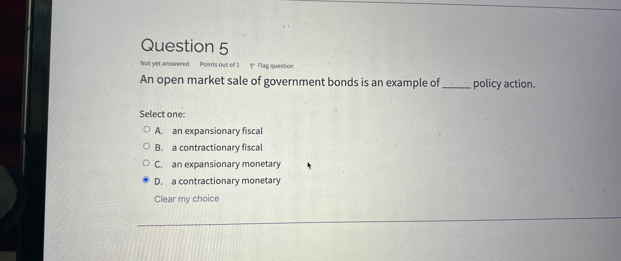 Solved Question 5Not yet answeredPoints out of 1Flag | Chegg.com
