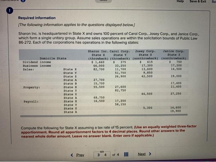 Solved Help Save & Exit Su ! Required information [The | Chegg.com