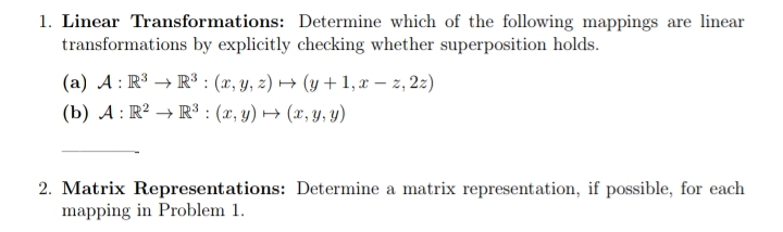 Solved by an EXPERT JUST PROBLEM 2 ﻿PLS: Linear Transformations: | Chegg.com