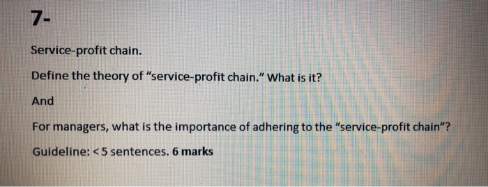 Solved Service-profit chain. Define the theory of | Chegg.com