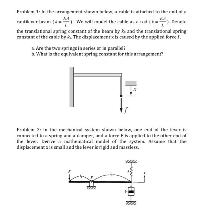 Solved Problem 1: In the arrangement shown below, a cable is | Chegg.com