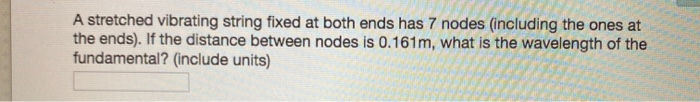 Solved A stretched vibrating string fixed at both ends has 7 | Chegg.com