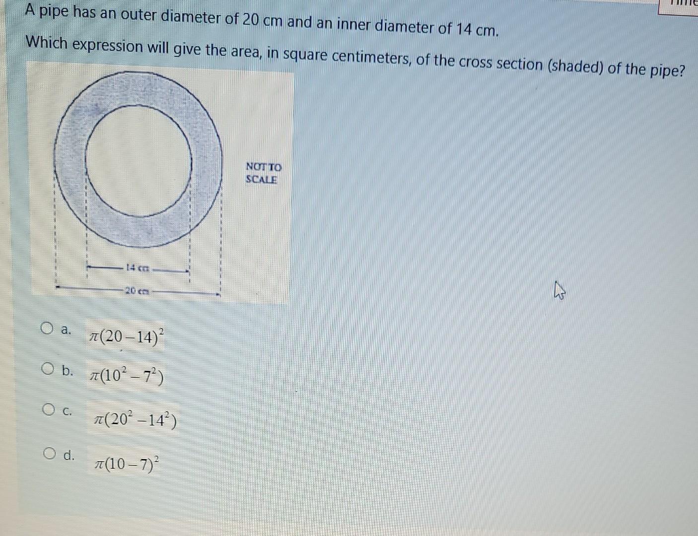 Solved A pipe has an outer diameter of 20 cm and an inner | Chegg.com