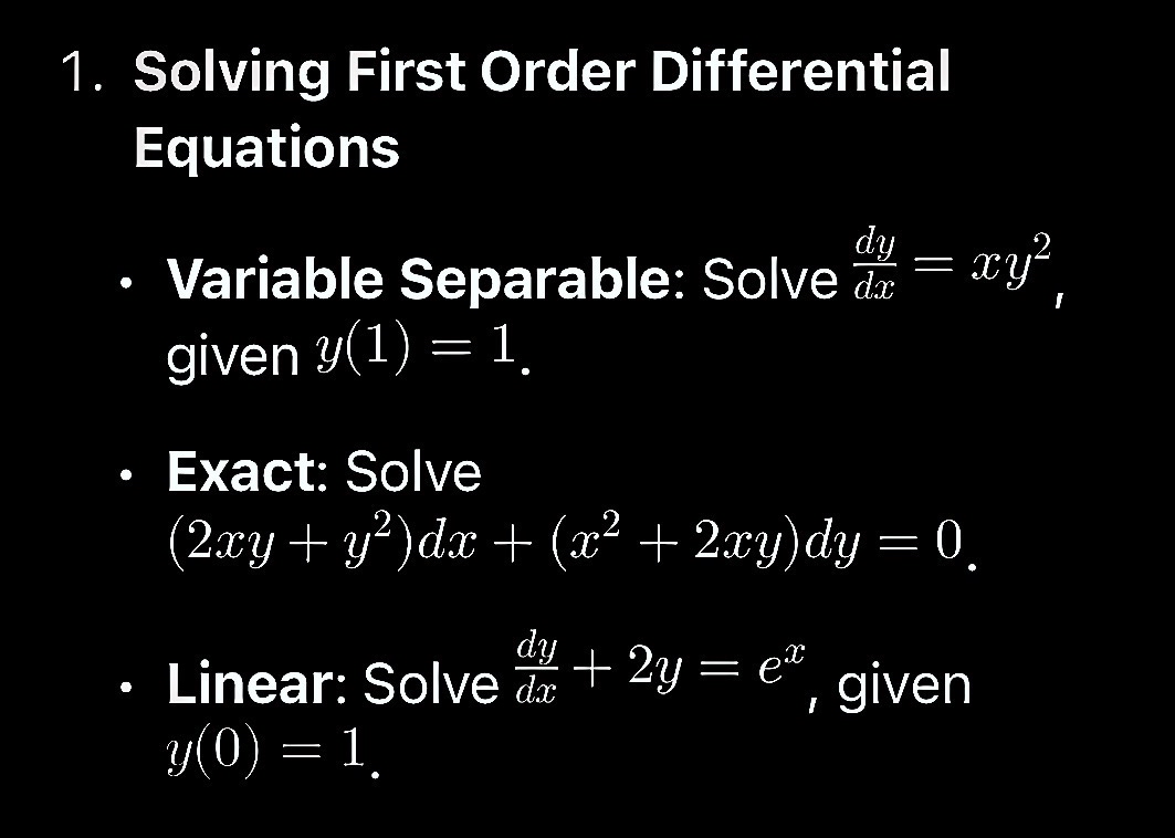 Solved Solving First Order Differential EquationsVariable | Chegg.com