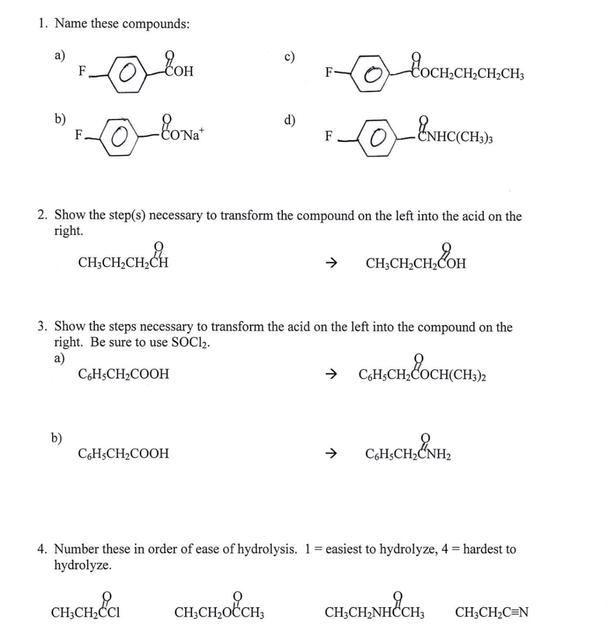 Solved Name these compounds: a-> ﻿Show the steps necessary | Chegg.com