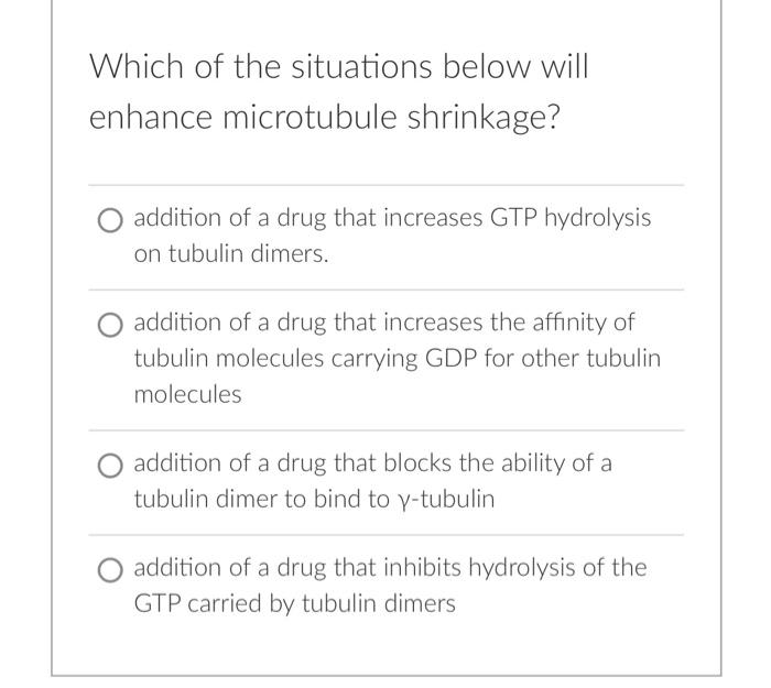Solved Which statement below is TRUE about microtubule | Chegg.com