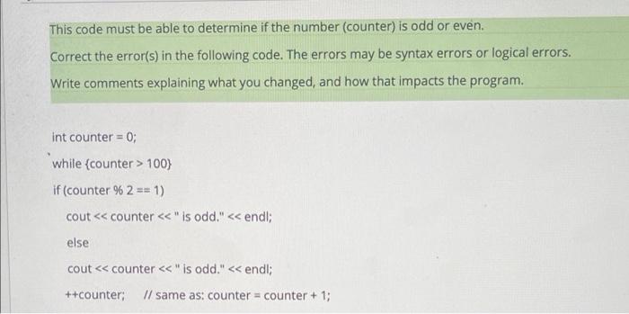 Solved This code must be able to determine if the number | Chegg.com