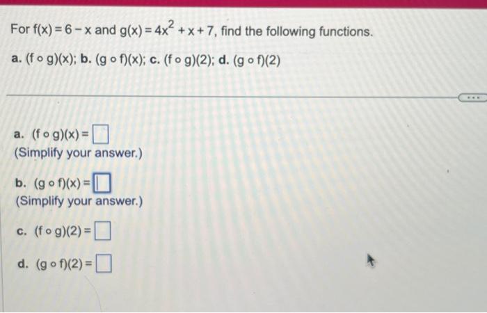 composite functions | Chegg.com