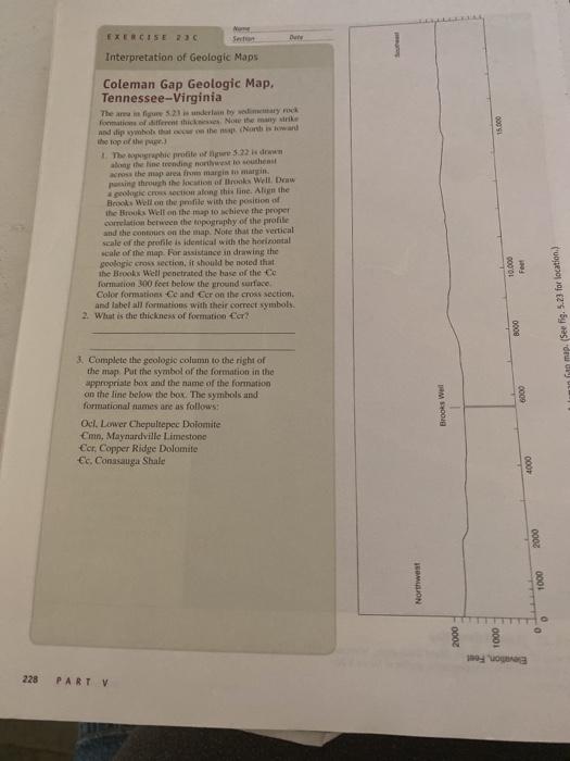 Solved EXERCISE 230 Dure Interpretation of Geologic Maps | Chegg.com