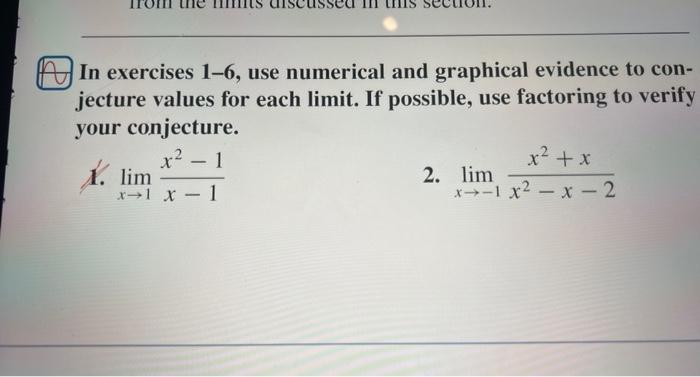 Solved In exercises 1-6, use numerical and graphical | Chegg.com