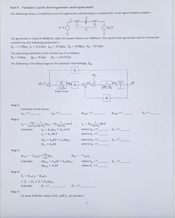 Part 5; Validation 2 of the derived generator | Chegg.com