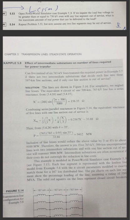 Solved w 5.53 Open Power World Simulator case Example 5. 8. | Chegg.com