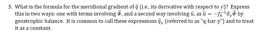 Solved What is the formula for the meridional gradient of | Chegg.com