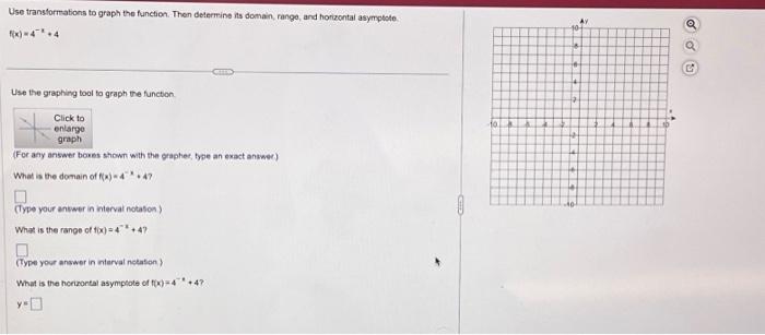 Solved Use transformations to graph the function. Then | Chegg.com