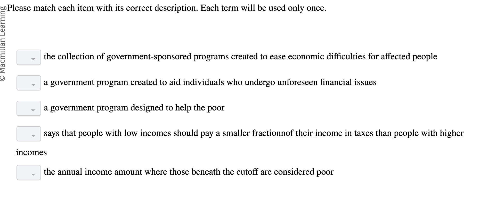 Solved Please match each item with its correct description. | Chegg.com