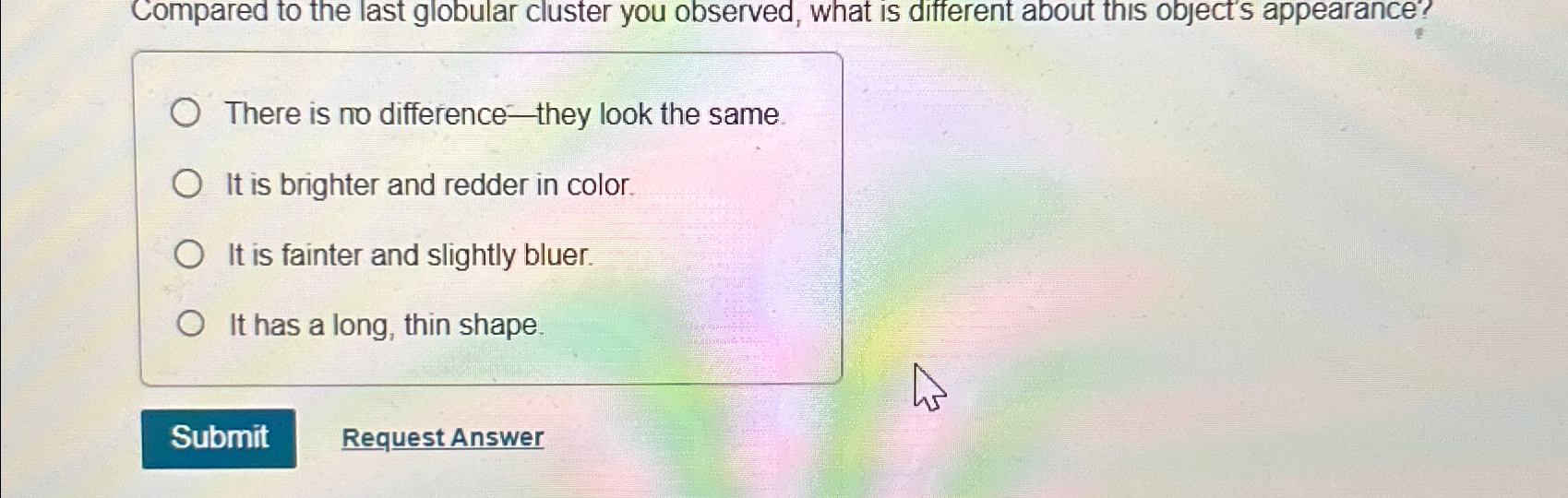 Solved Compared to the last globular cluster you observed, | Chegg.com