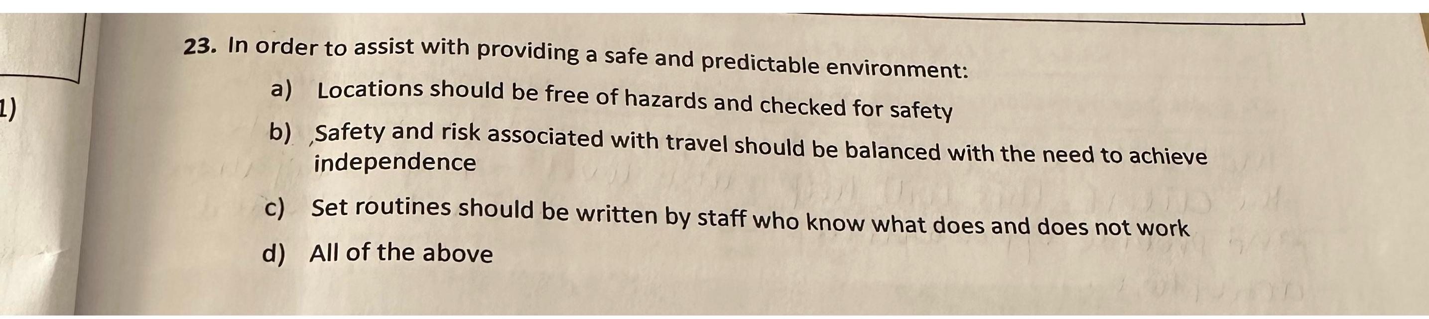 Solved In order to assist with providing a safe and | Chegg.com