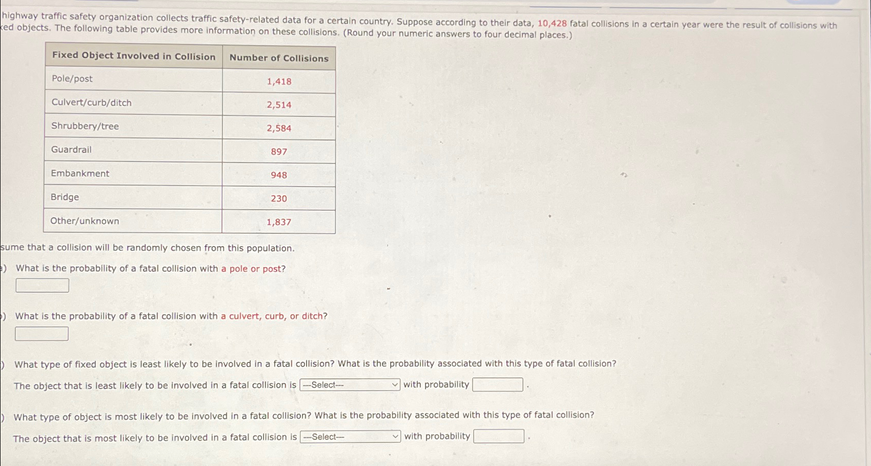 Solved ked objects. The following table provides more | Chegg.com