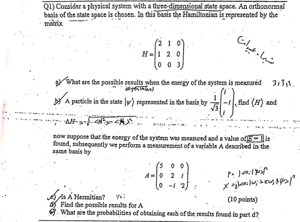 Solved Q1 ﻿consider A Physical System With A