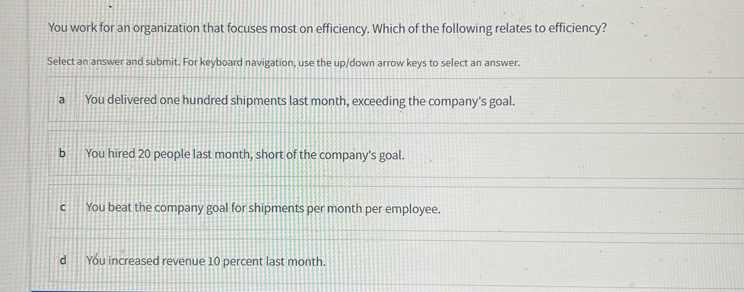 Solved You work for an organization that focuses most on | Chegg.com