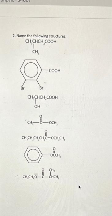 Solved 2.5.4 Carboxylic Acids and Esters Problem Set 1. Draw | Chegg.com