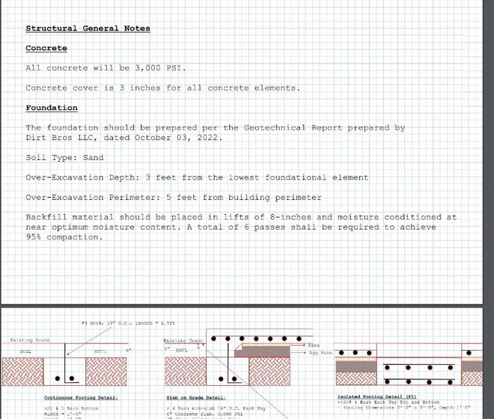Solved Structural General Notes Concrete Al1 concrete will | Chegg.com