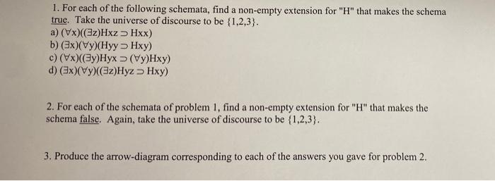 Solved 1. For each of the following schemata, find a | Chegg.com