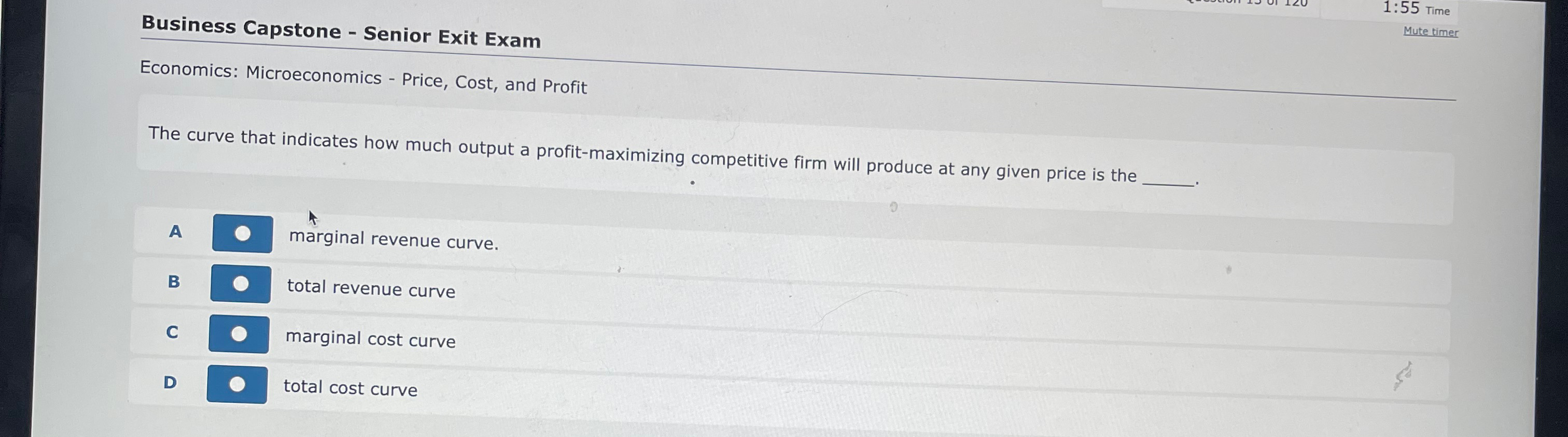 Solved Business Capstone - ﻿Senior Exit ExamEconomics: | Chegg.com