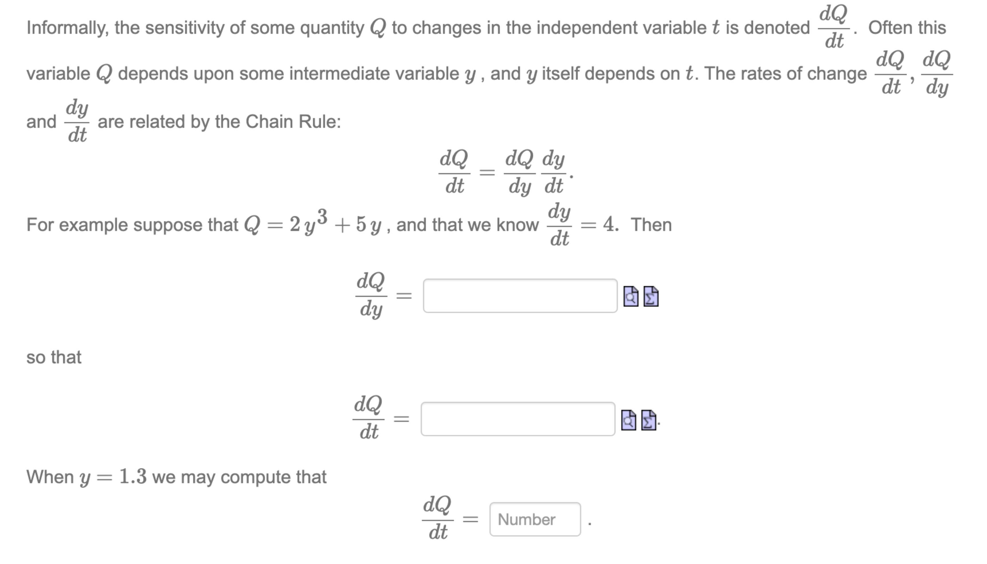 Solved Informally, the sensitivity of some quantity Q ﻿to | Chegg.com